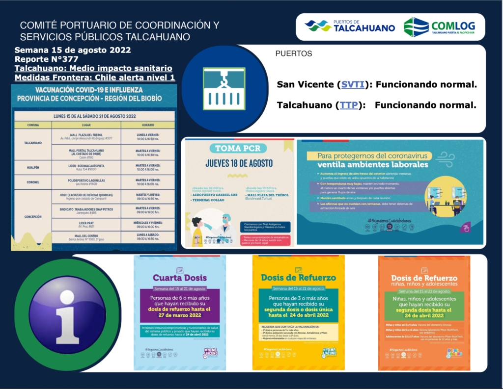Reporte de Emergencia N° 377 - COMLOG | Comunidad Logística Portuaria Talcahuano